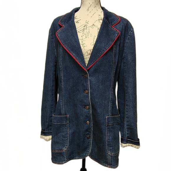 J. Peterman | Jackets & Coats | Vtg 9s J Peterman Womens Denim Jacket 8 ...